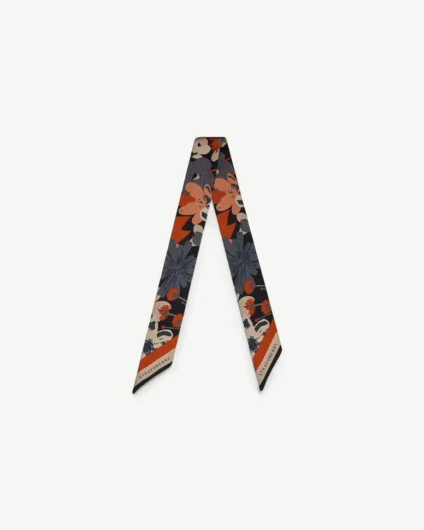 Strathberry Silk Skinny Scarf - Blue