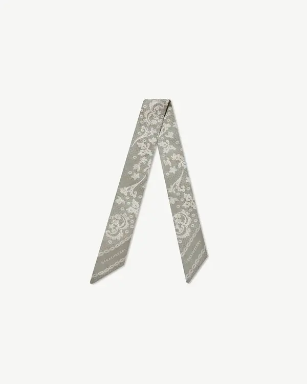 Strathberry Silk Skinny Scarf - Green