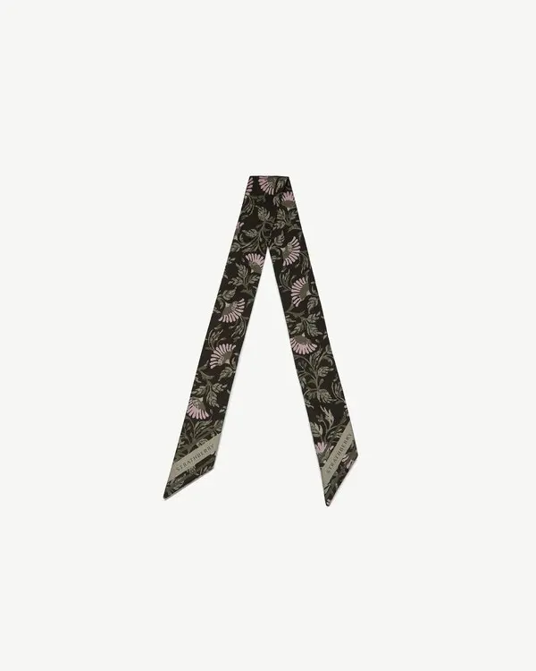 Strathberry Silk Skinny Scarf - Green