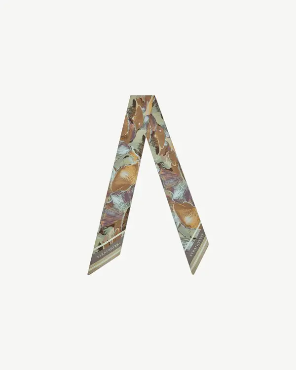 Strathberry Silk Skinny Scarf - Neutral