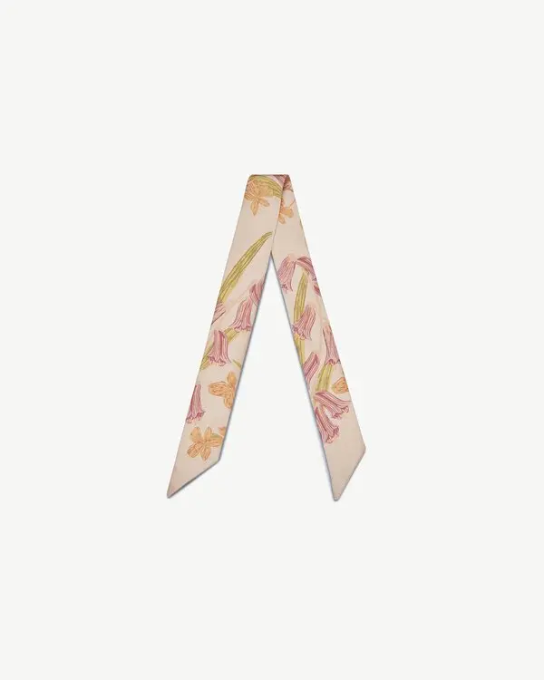 Strathberry Silk Skinny Scarf - Neutral
