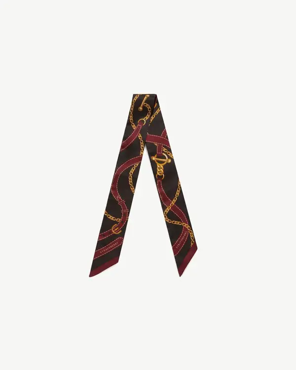Strathberry Silk Skinny Scarf - Red