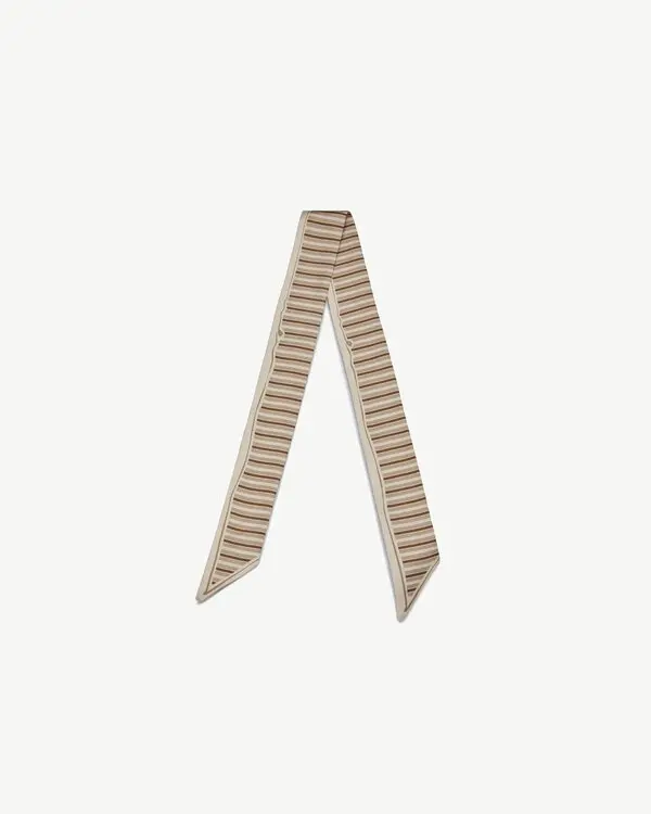 Strathberry Silk Skinny Scarf - White