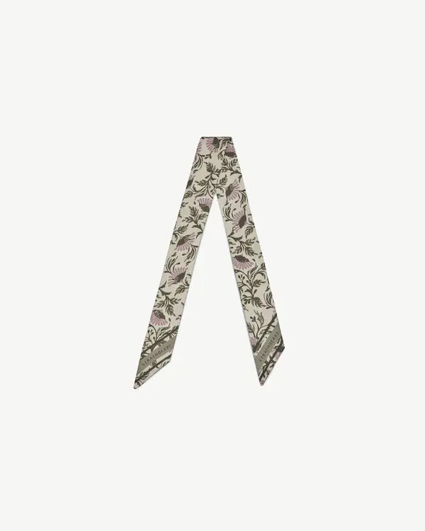 Strathberry Silk Skinny Scarf - White