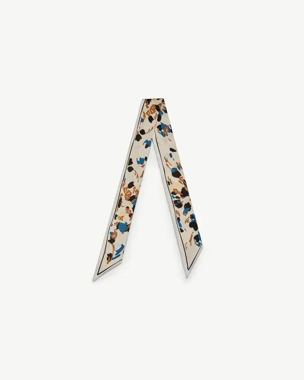 Strathberry Silk Skinny Scarf - White