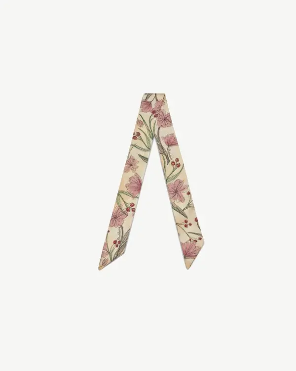 Strathberry Silk Skinny Scarf - Yellow