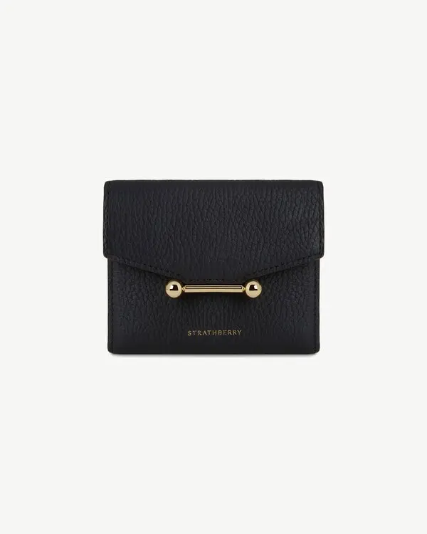 Strathberry Mosaic Trifold Wallet - Black