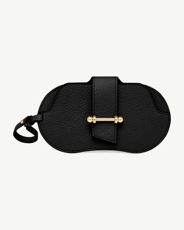 Strathberry Leather Sunglasses Case With Popper Closure - Black