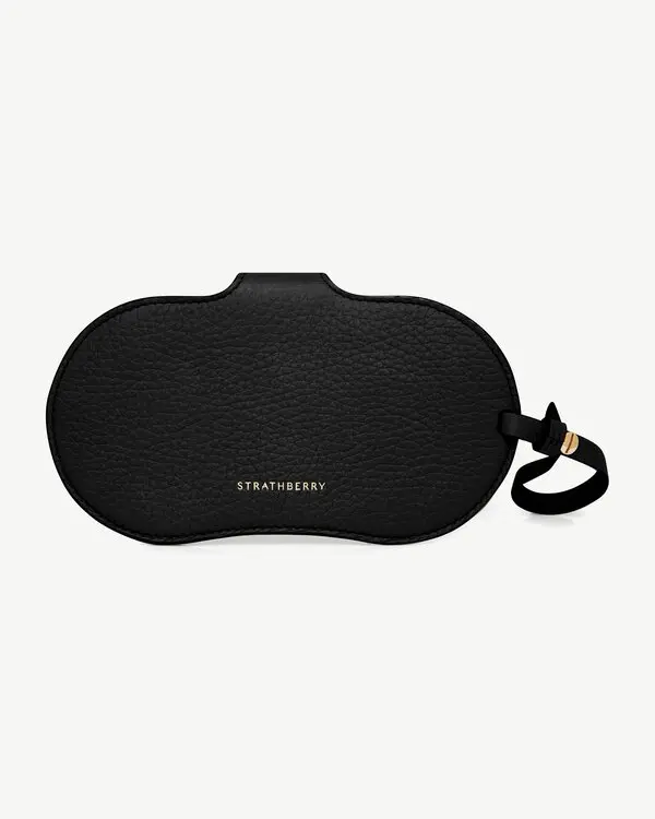 Strathberry Leather Sunglasses Case With Popper Closure - Black