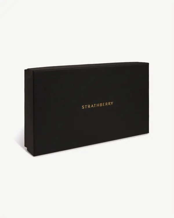 Strathberry Leather Sunglasses Case With Popper Closure - Black