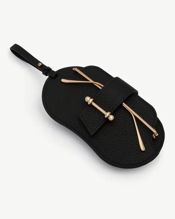 Strathberry Leather Sunglasses Case With Popper Closure - Black