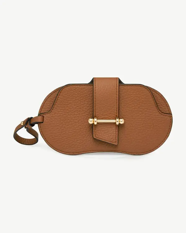 Strathberry Leather Sunglasses Case With Popper Closure - Brown