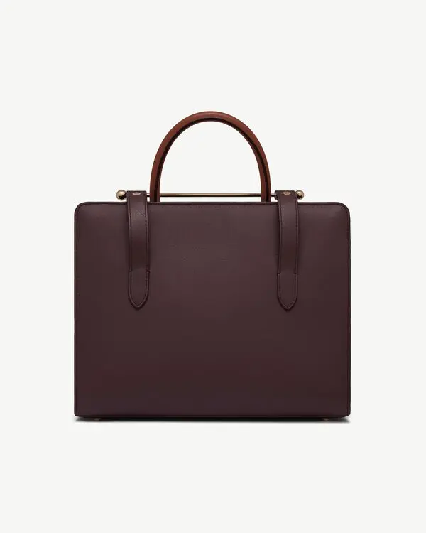 Strathberry Midi Tote Leather Top Handle Bag - Brown