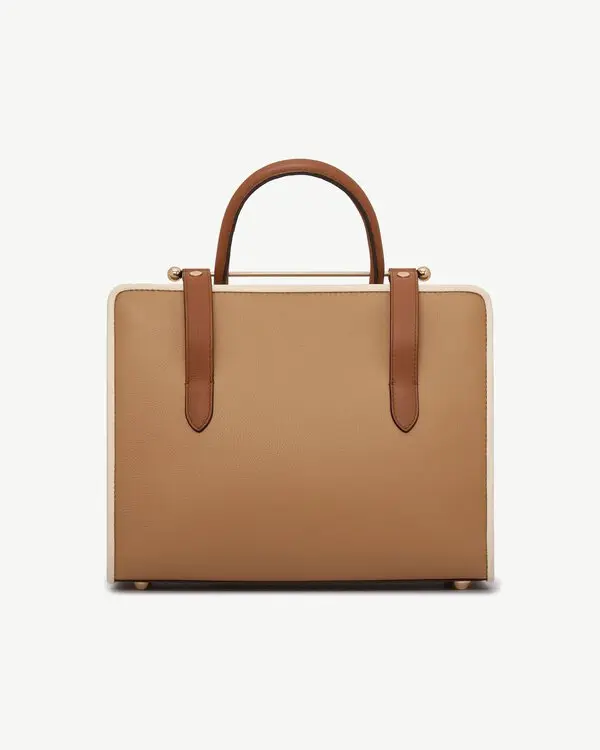 Strathberry Midi Tote Leather Top Handle Bag - Neutral