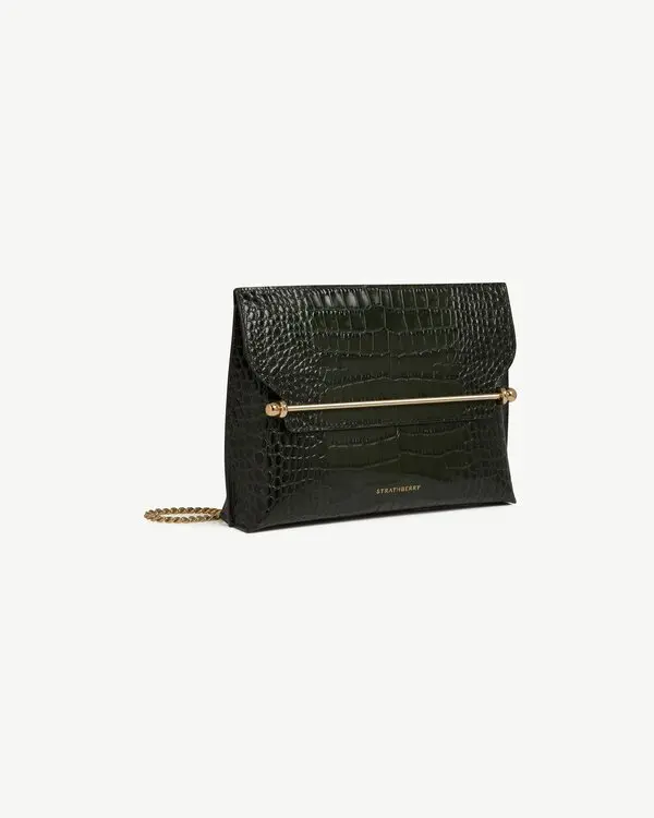 Strathberry Stylist Crossbody Leather Clutch - Green