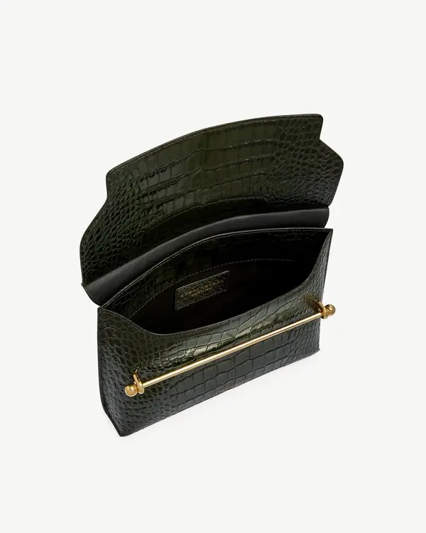 Strathberry Stylist Crossbody Leather Clutch - Green