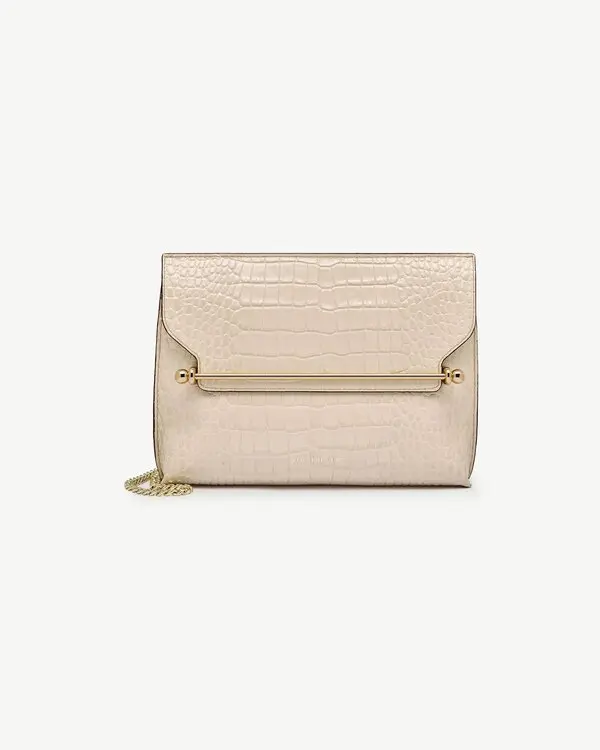 Strathberry Stylist Crossbody Leather Clutch - Neutral