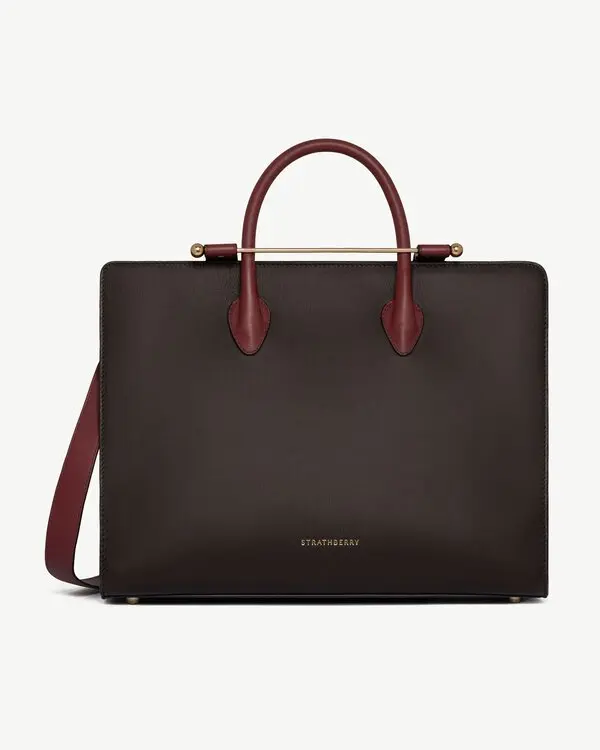 Strathberry Tote Bag With Music Bar Closure - Brown