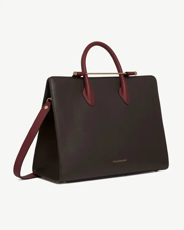 Strathberry Tote Bag With Music Bar Closure - Brown