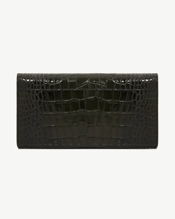 Strathberry Multrees Chain Wallet Leather Mini Clutch - Green