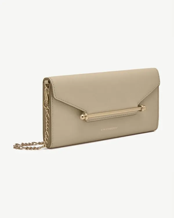 Strathberry Multrees Chain Wallet Leather Mini Clutch - Neutral