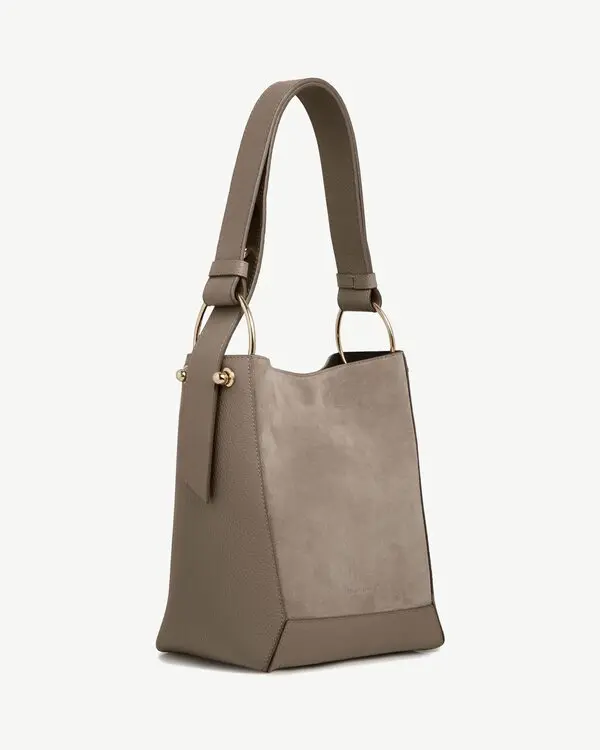 Strathberry Lana Midi Bucket Bag - Grey