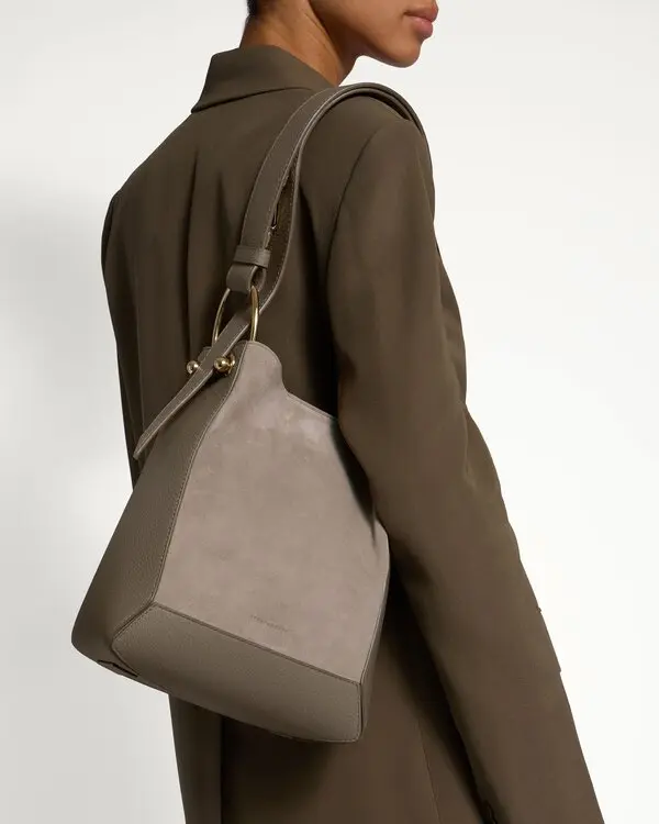 Strathberry Lana Midi Bucket Bag - Grey