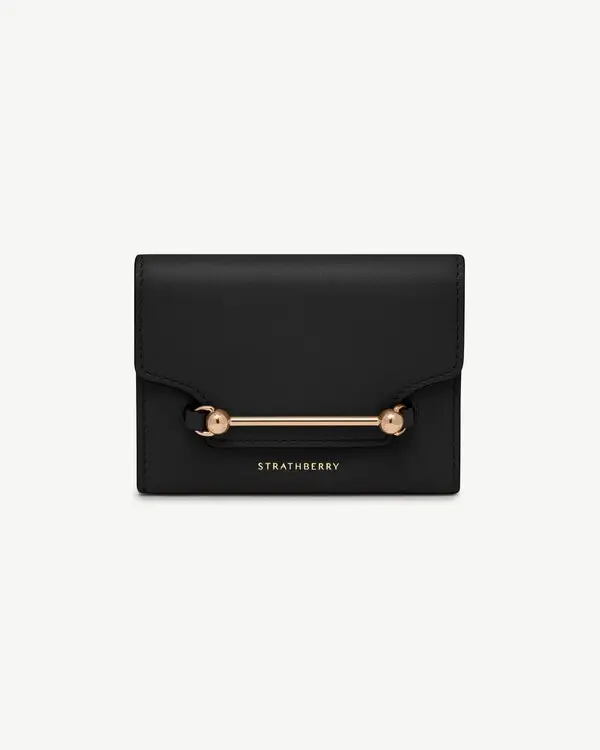 Strathberry Multrees Trifold Wallet - Black