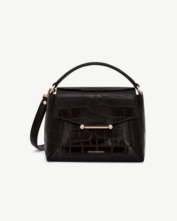 Strathberry Mosaic Top Handle Bag - Brown