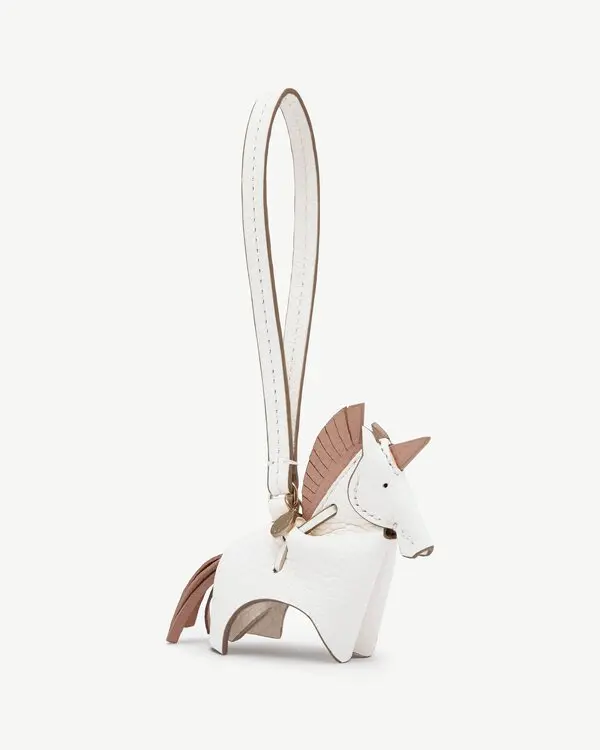 Strathberry Animal Bag Charm - White/pink