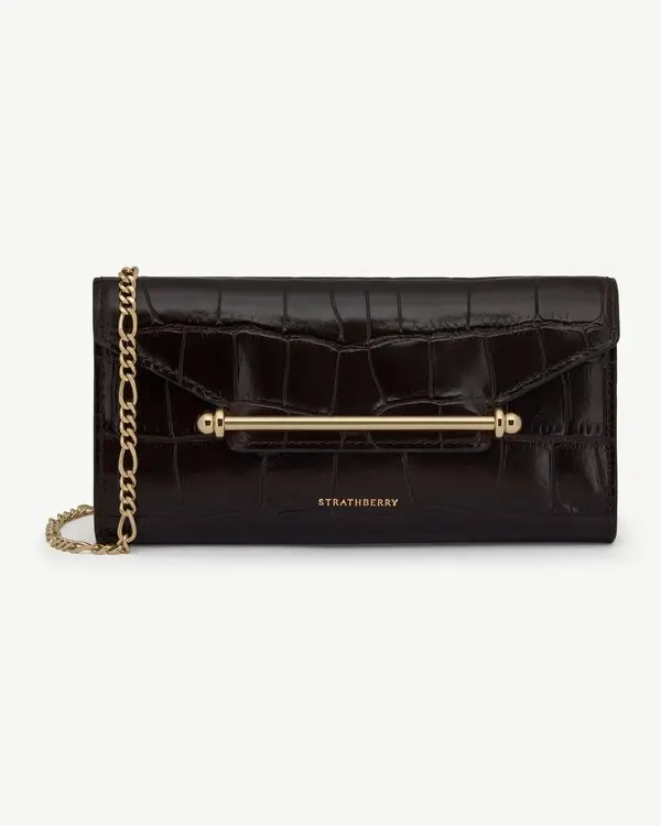 Strathberry Multrees Chain Wallet - Brown