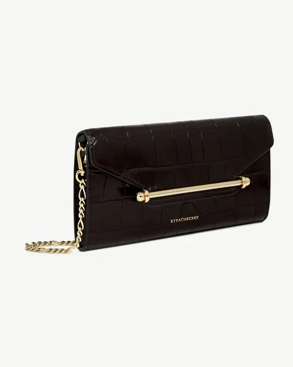 Strathberry Multrees Chain Wallet - Brown