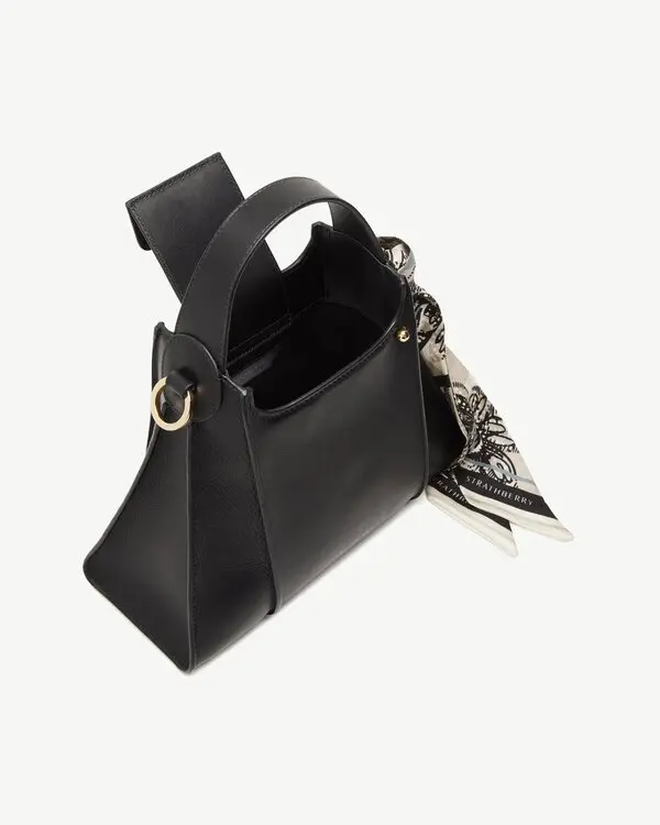 Strathberry Arkshell Top Handle Handbag - Black