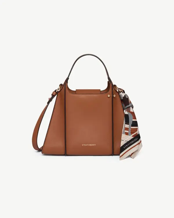 Strathberry Arkshell Top Handle Handbag - Brown