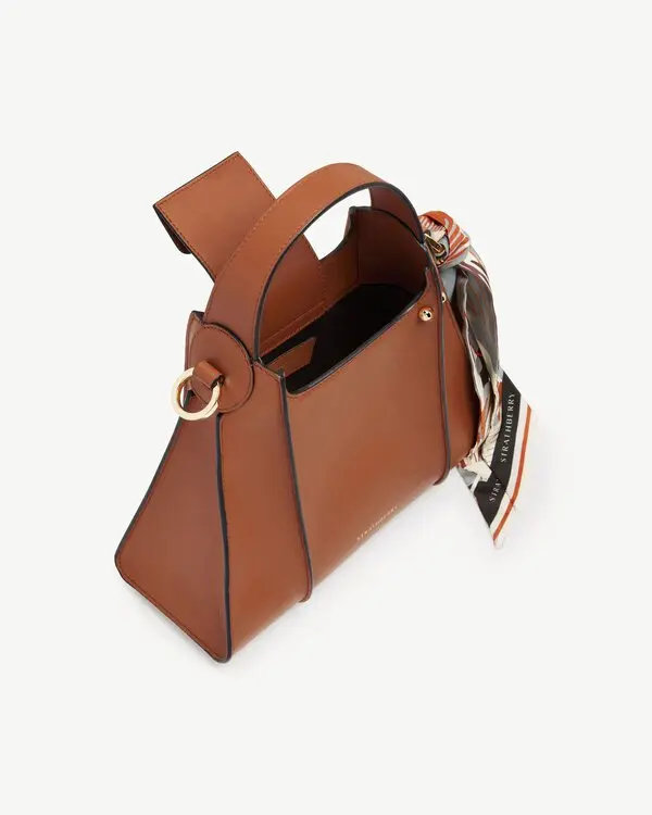 Strathberry Arkshell Top Handle Handbag - Brown