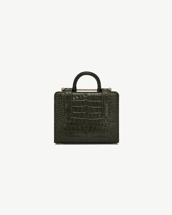 Strathberry Nano Tote Top Handle Leather Mini Tote Bag - Green