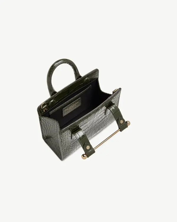 Strathberry Nano Tote Top Handle Leather Mini Tote Bag - Green