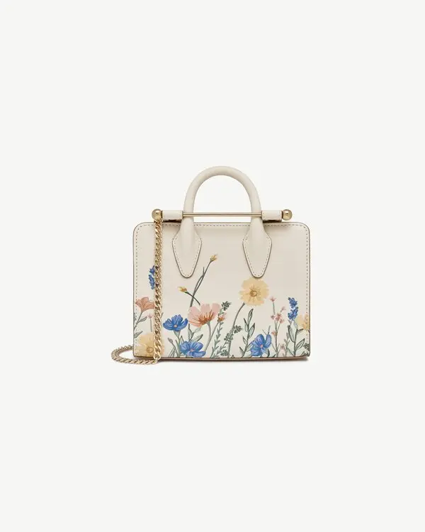 Strathberry Nano Tote Leather Mini Bag - White