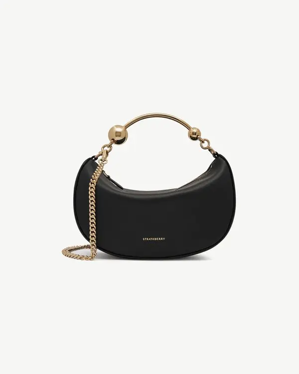 Strathberry Crescent Moon Mini Bag - Black