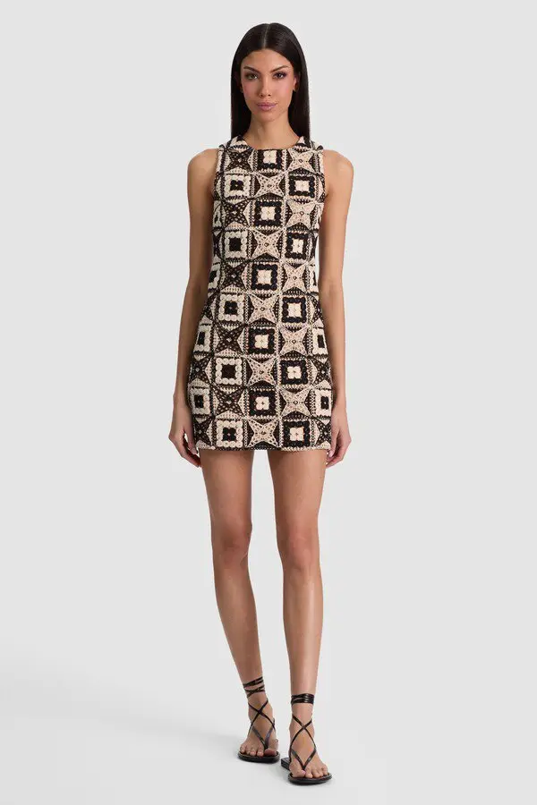 Alice + Olivia Clyde Crochet Mini Dress
