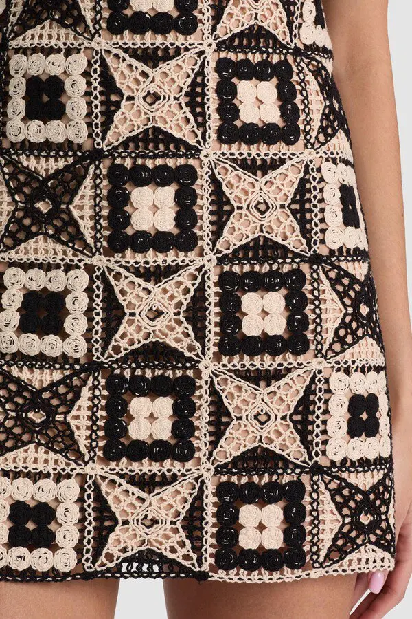 Alice + Olivia Clyde Crochet Mini Dress