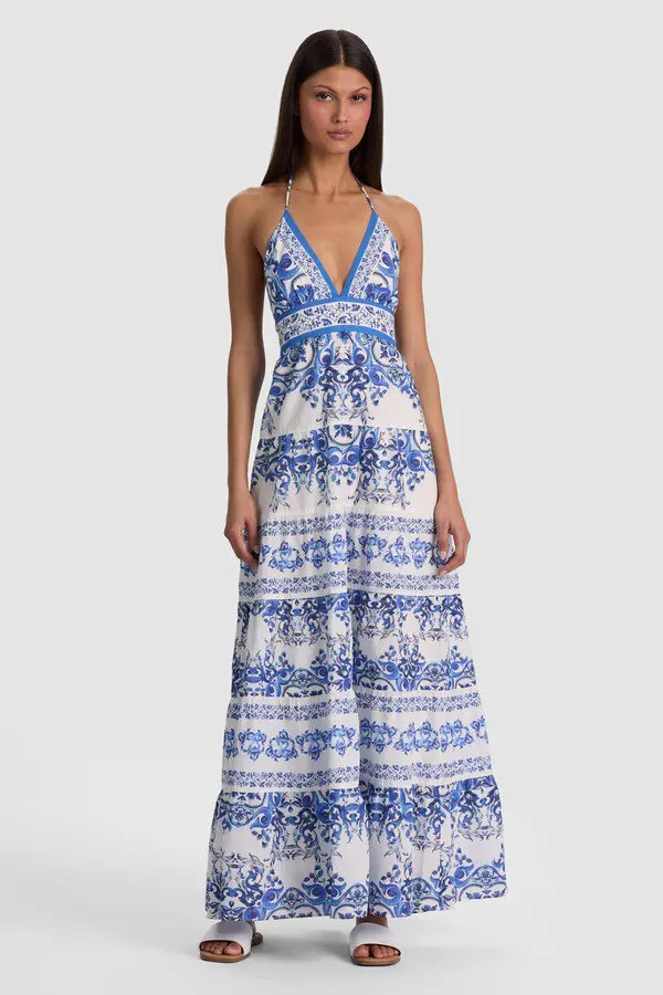 Alice + Olivia Karolina Tiered Maxi Dress