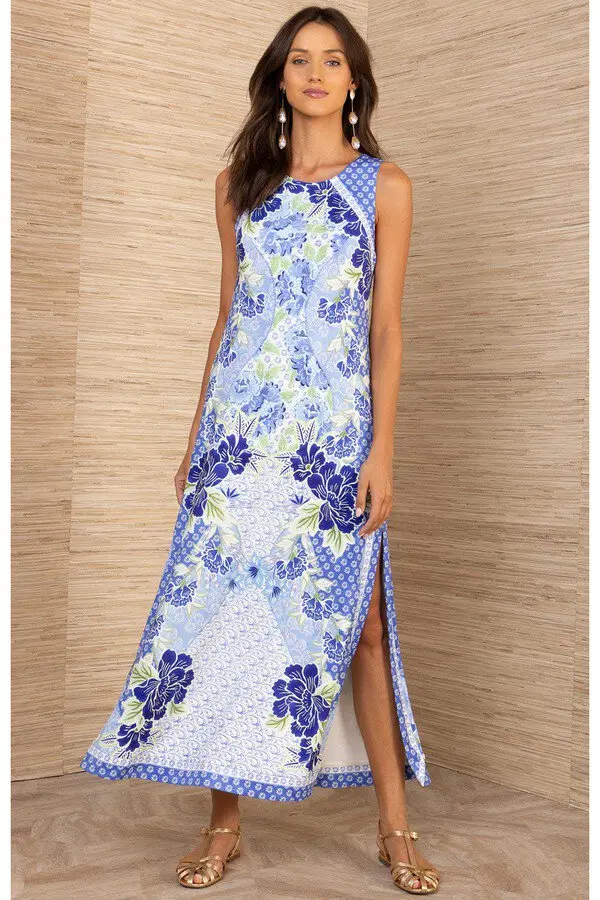 Hale Bob Zinnia Jersey Maxi Dress - Blue