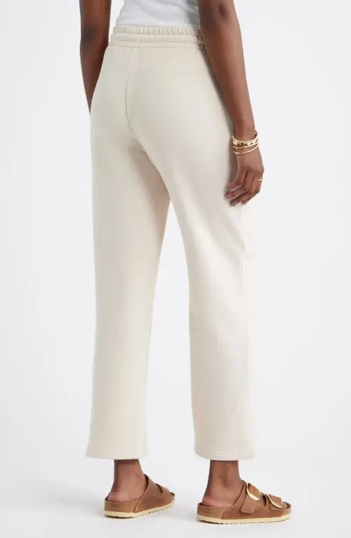 Caslon Cotton Blend French Terry Drawstring Cropped Pants - Beige Shell