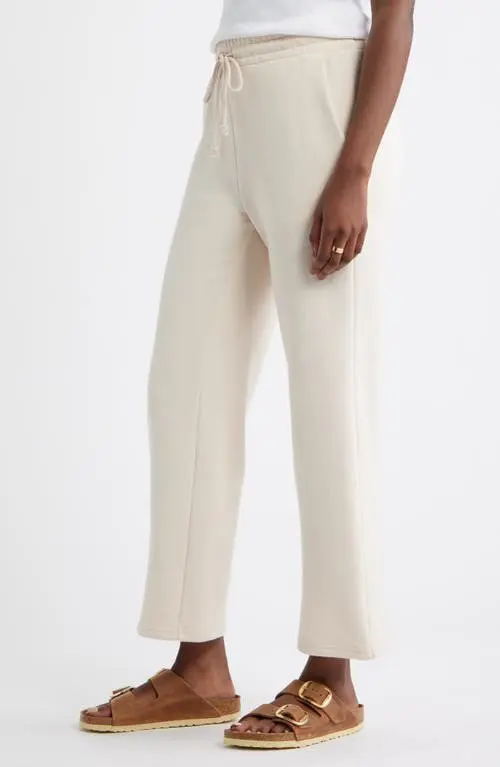 Caslon Cotton Blend French Terry Drawstring Cropped Pants - Beige Shell