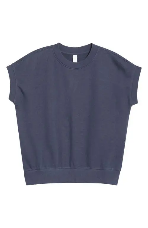 Zella Go Easy Terry Cotton Blend Sweatshirt - Navy Sapphire