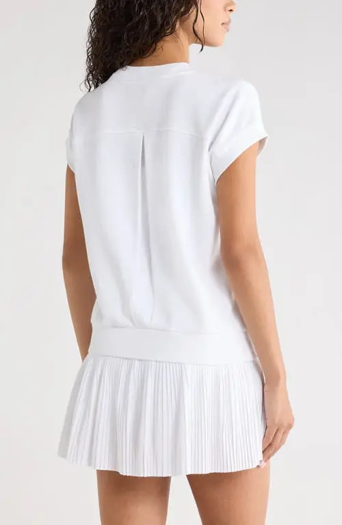 Zella Go Easy Terry Cotton Blend Sweatshirt - White