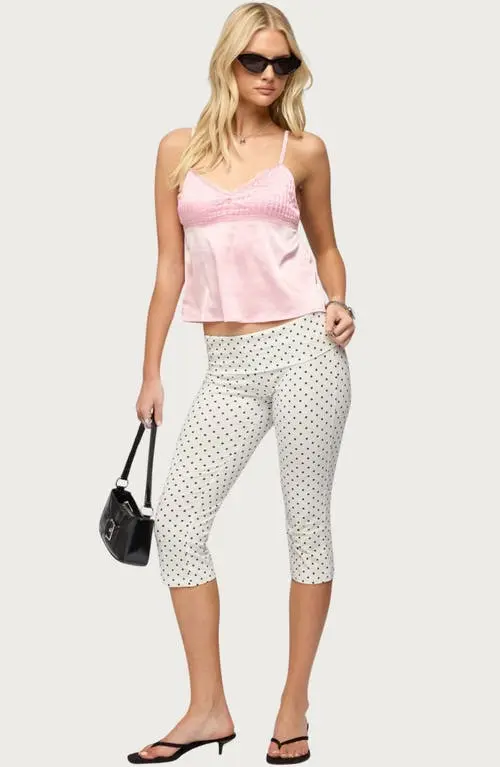 EDIKTED Blanca Lace Trim Satin Camisole