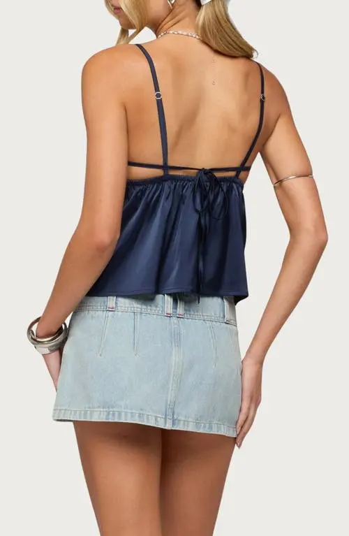 EDIKTED Blanca Lace Trim Satin Camisole