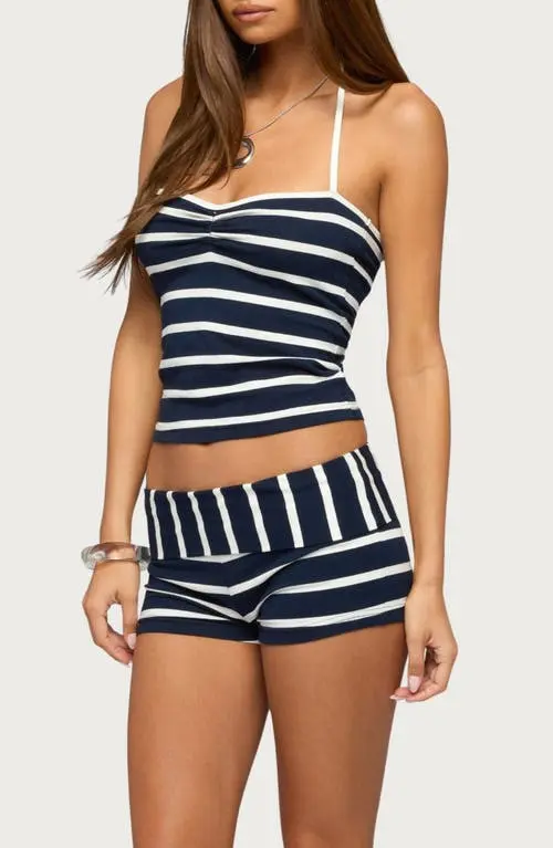 EDIKTED Lorenza Striped Halter Top